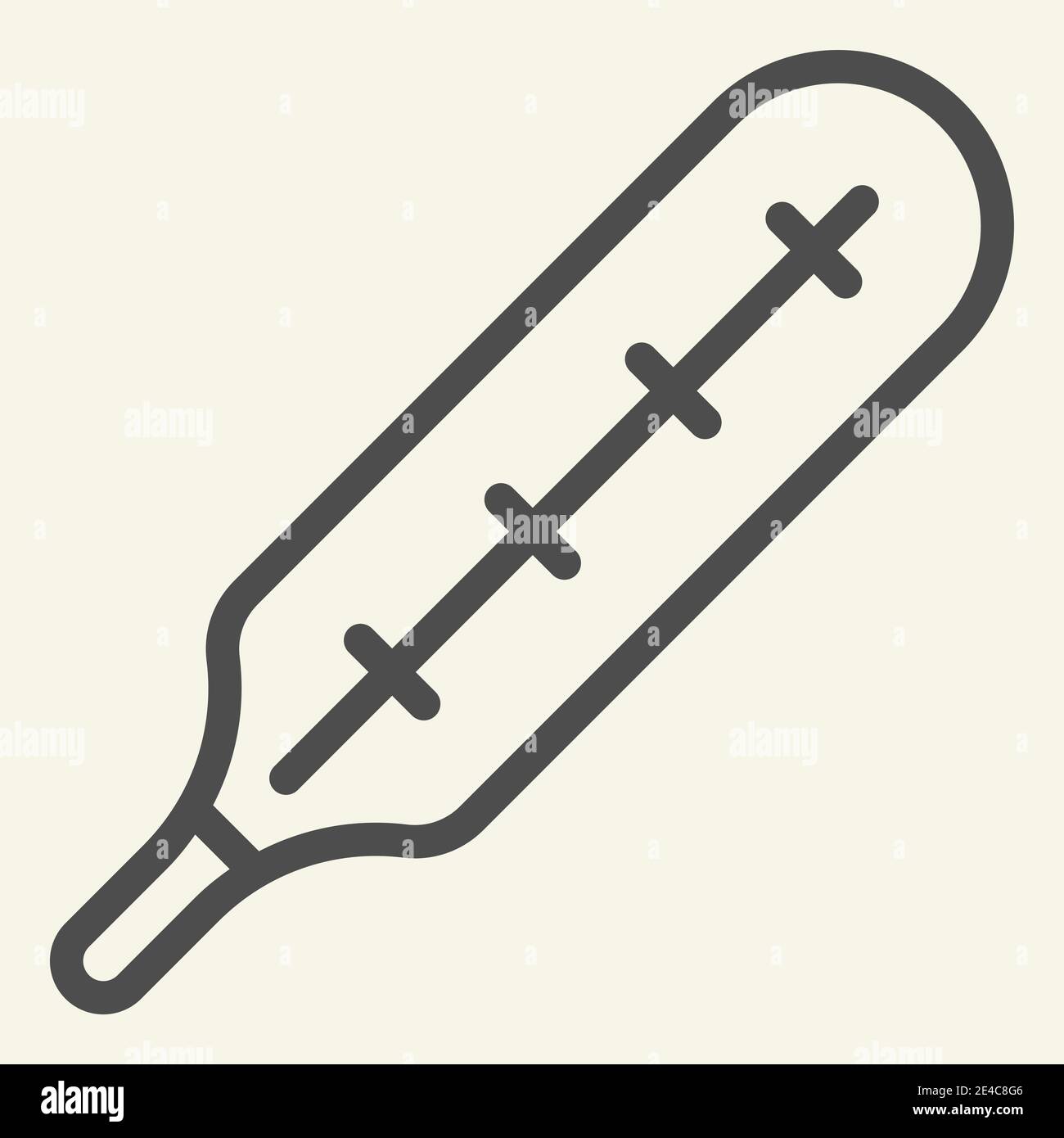 Thermometer line icon. Medical equipment outline style pictogram on ...