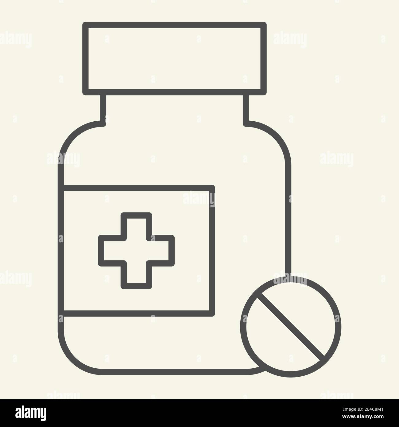 Medical Drug thin line icon. Vial of medicine outline style pictogram ...