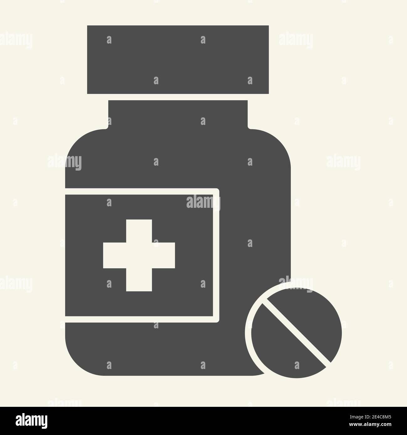 Medical Drug solid icon. Vial of medicine glyph style pictogram on ...