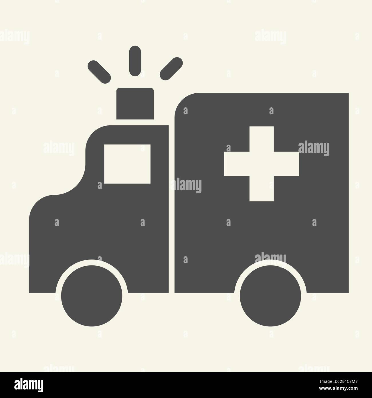 Ambulance solid icon. Hospital car glyph style pictogram on white ...