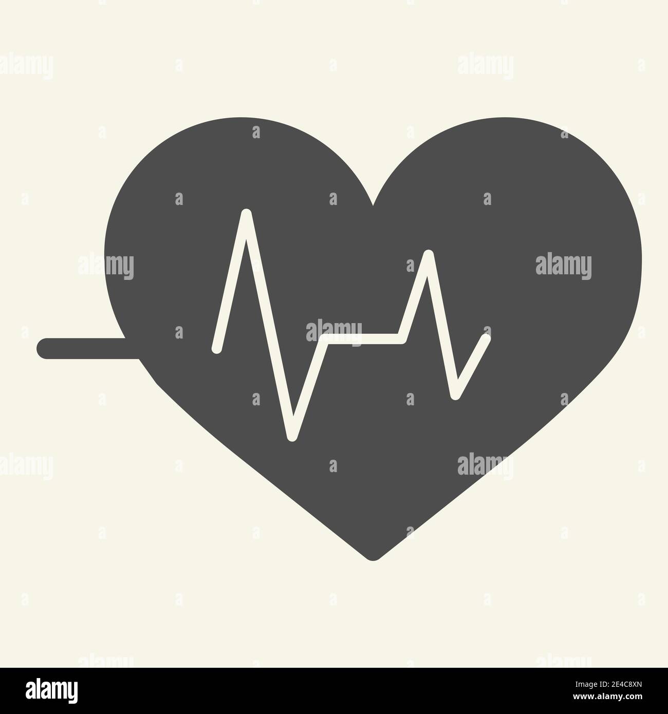 Heart beat solid icon. Cardiogram life glyph outline style pictogram on ...