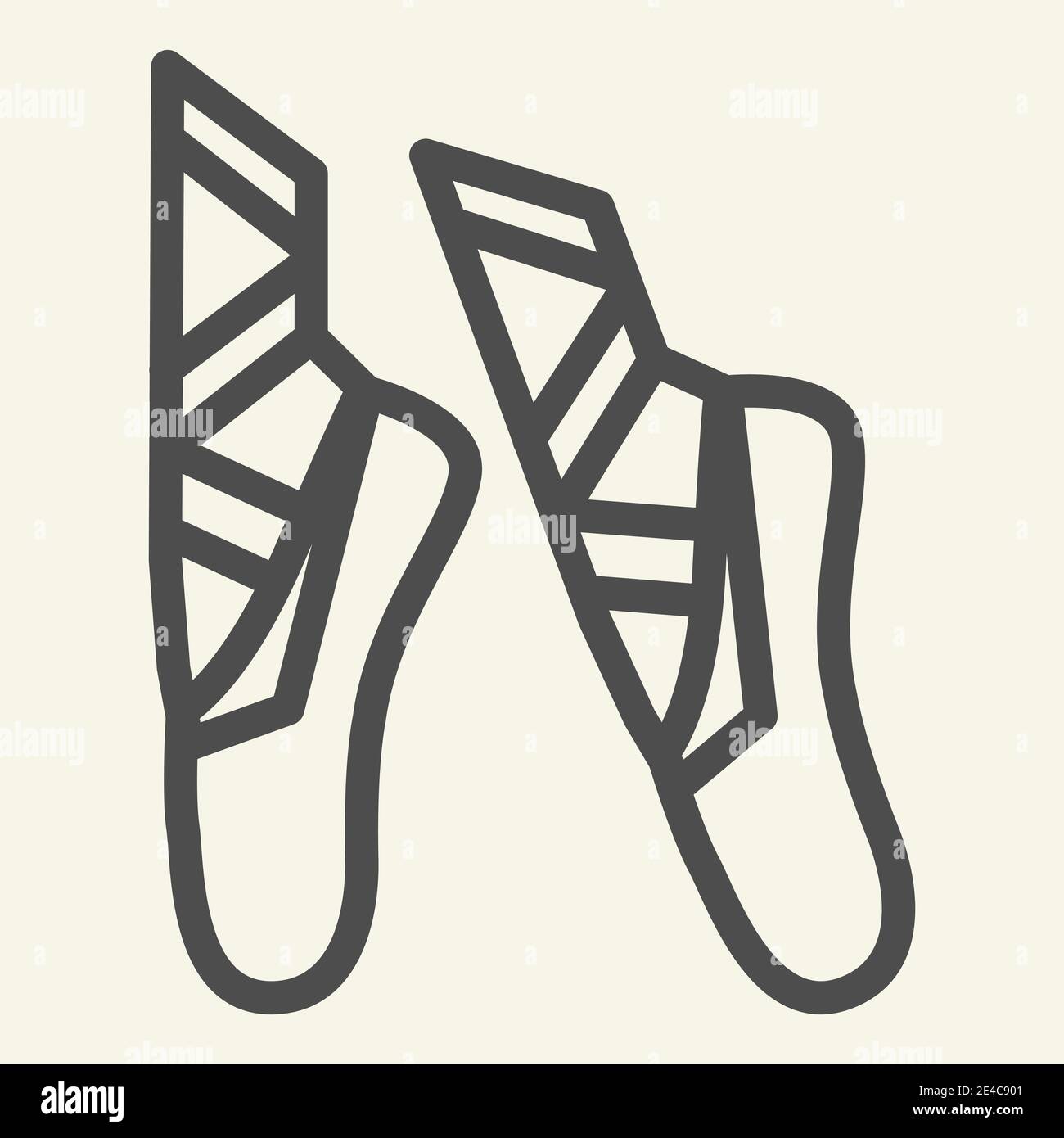 Ballet line icon. Ballet pointes outline style pictogram on beige ...