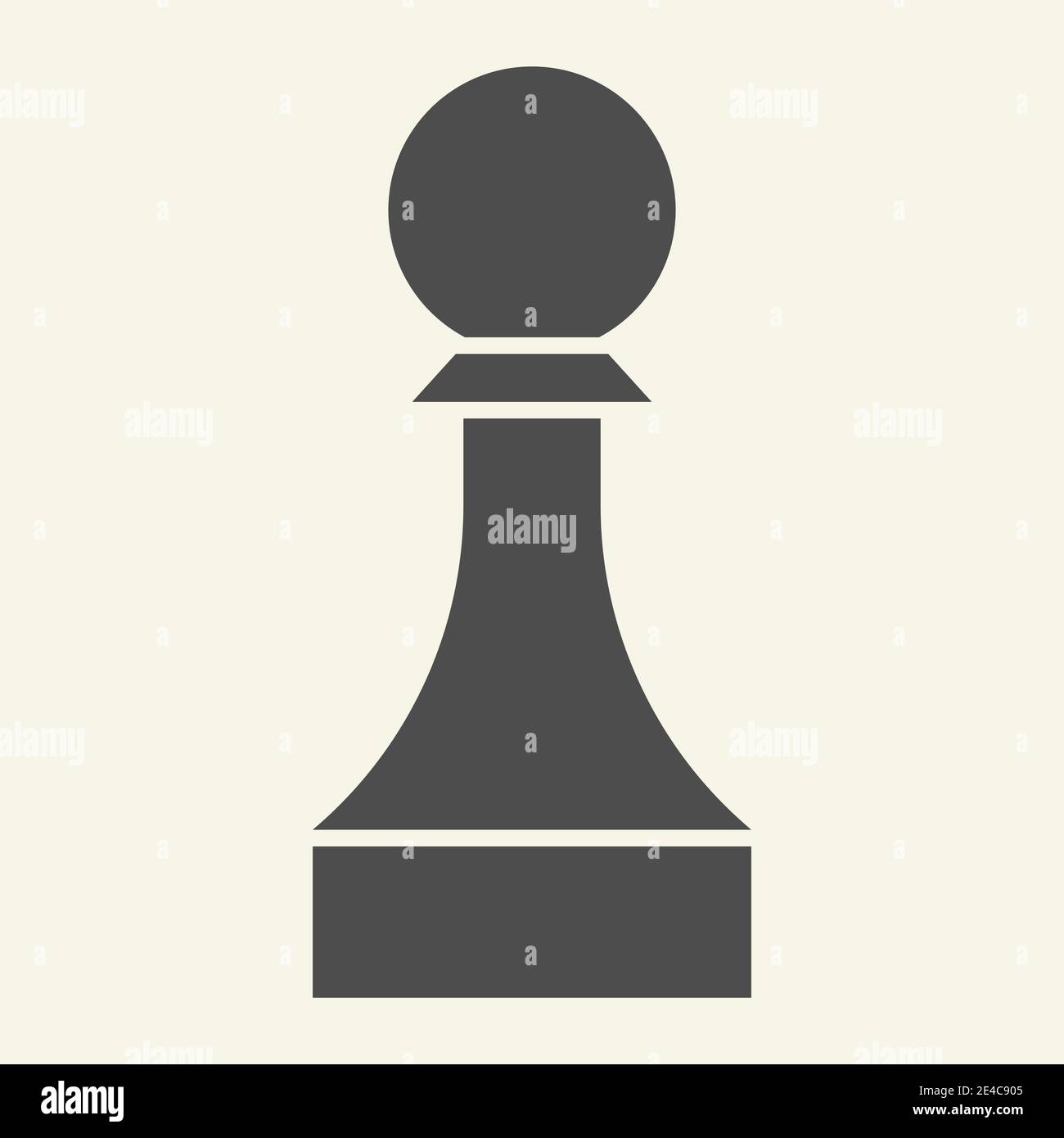 Chess Pawn solid icon. Chess Piece glyph style pictogram on beige ...