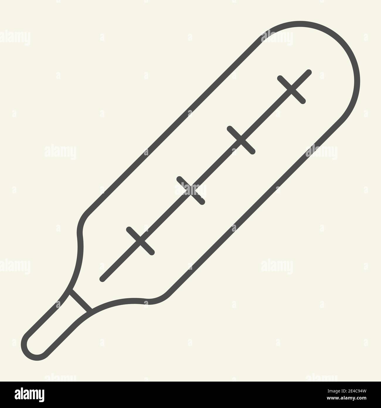 Thermometer thin line icon. Medical equipment outline style pictogram ...
