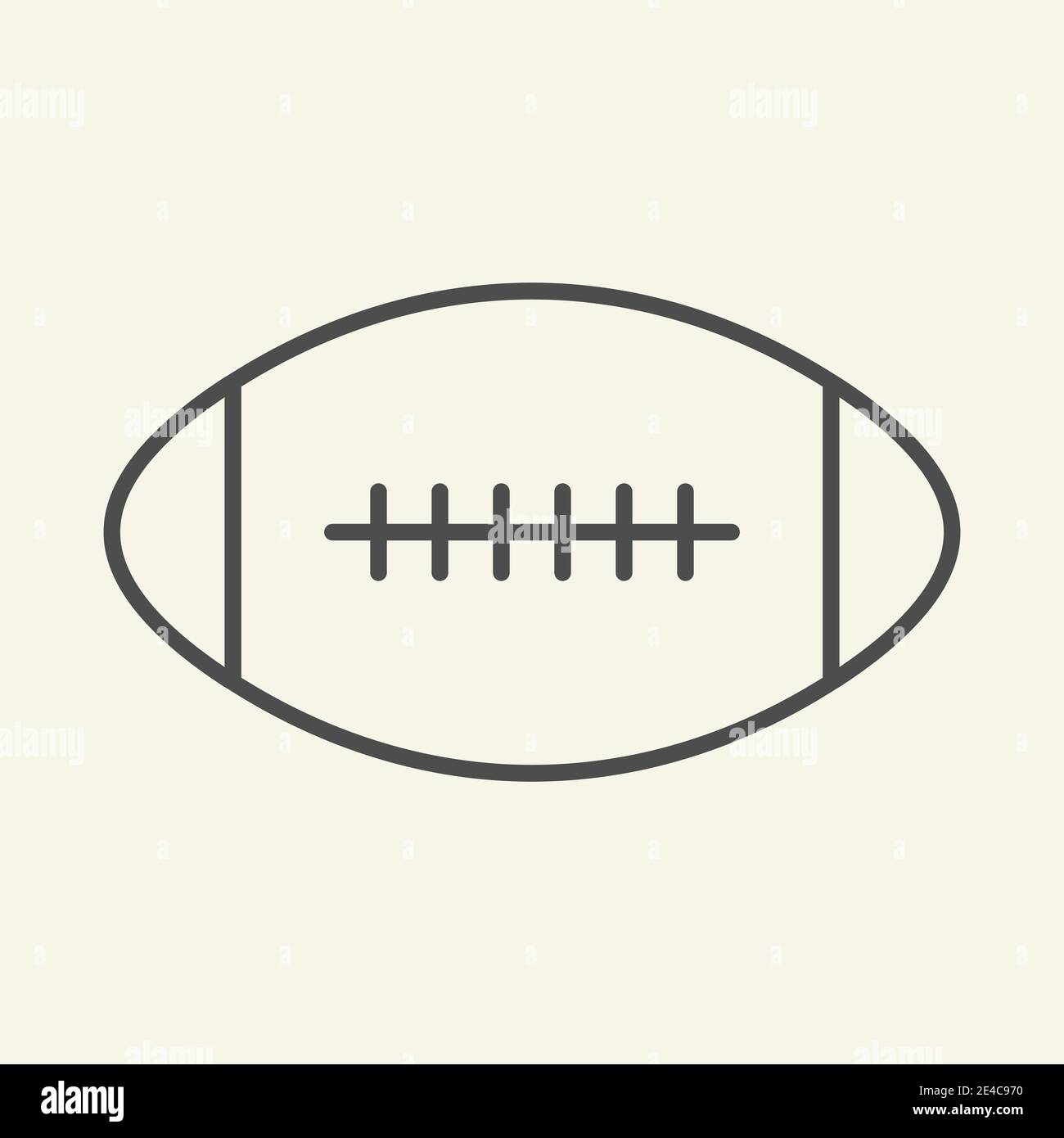Rugby ball thin line icon. American football game outline style ...