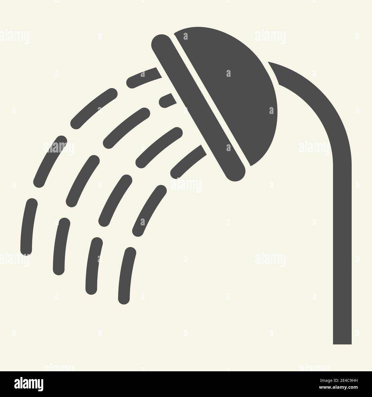 Shower solid icon. Shower head with water drops symbol, glyph style ...