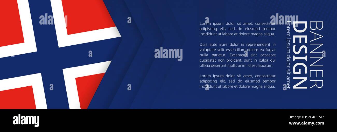 Banner template with flag of Norway for advertising travel, business ...