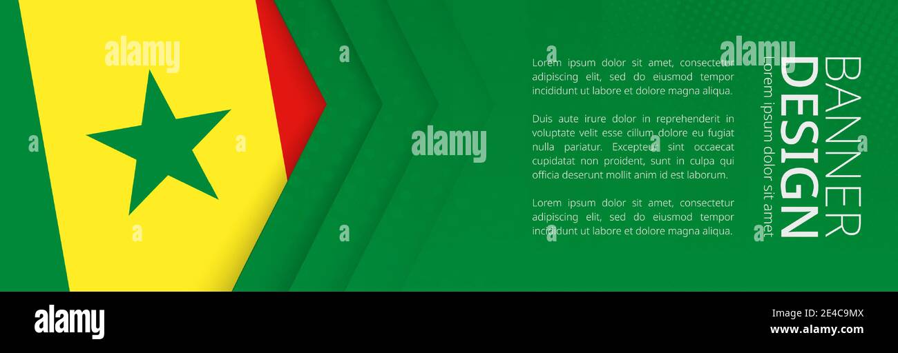 Banner template with flag of Senegal for advertising travel, business ...