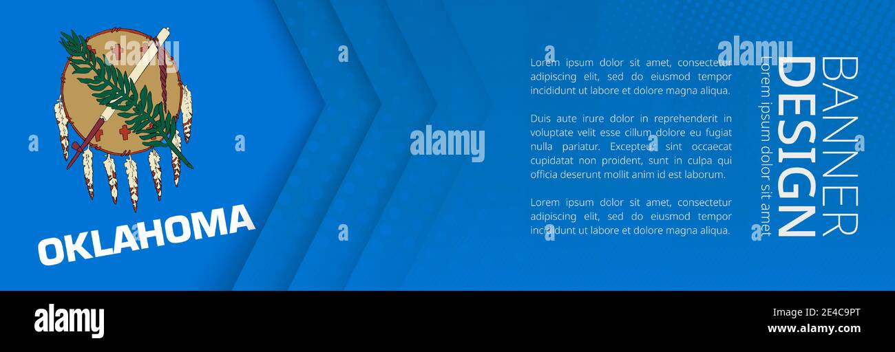 Banner template with flag of U.S. state Oklahoma for advertising travel ...