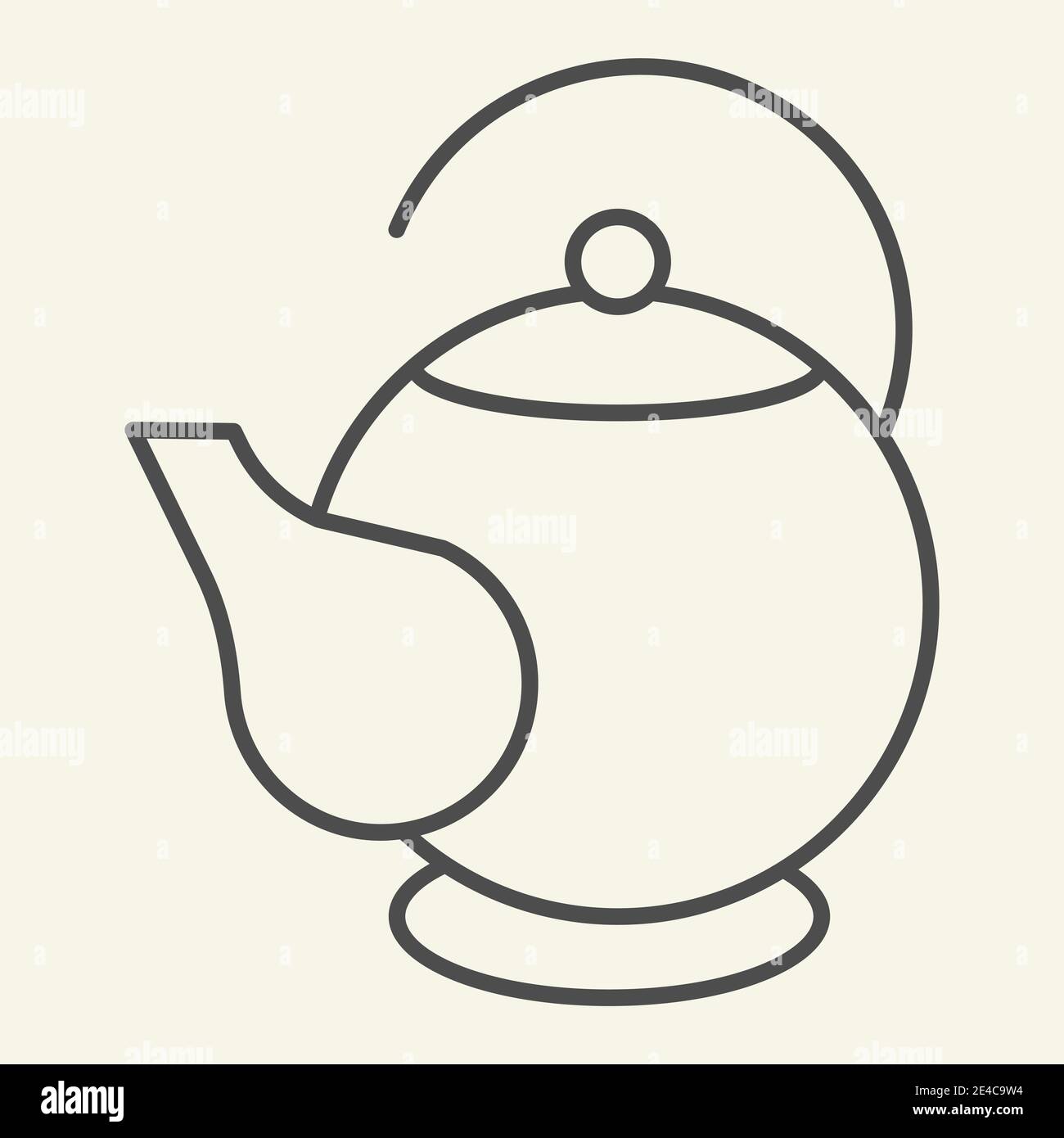 Teapot thin line icon. Ceramic kettle for tea symbol, outline style ...