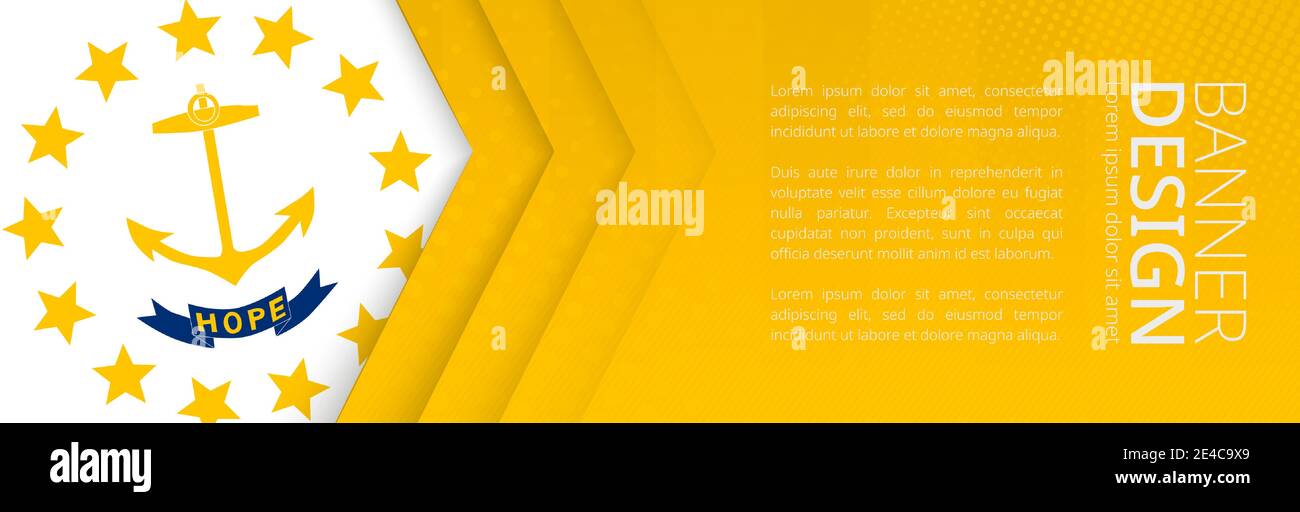 Banner template with flag of U.S. state Rhode Island for advertising ...