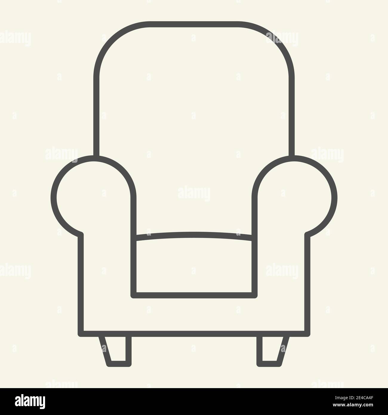 Soft chair thin line icon. Comfortable classic armchair symbol, outline ...