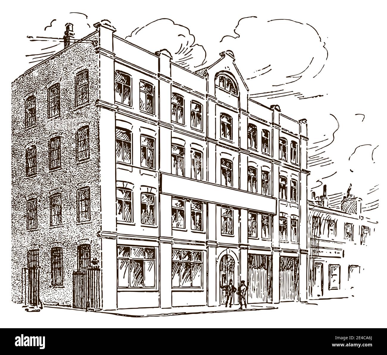 Office building in history Stock Vector Images - Alamy