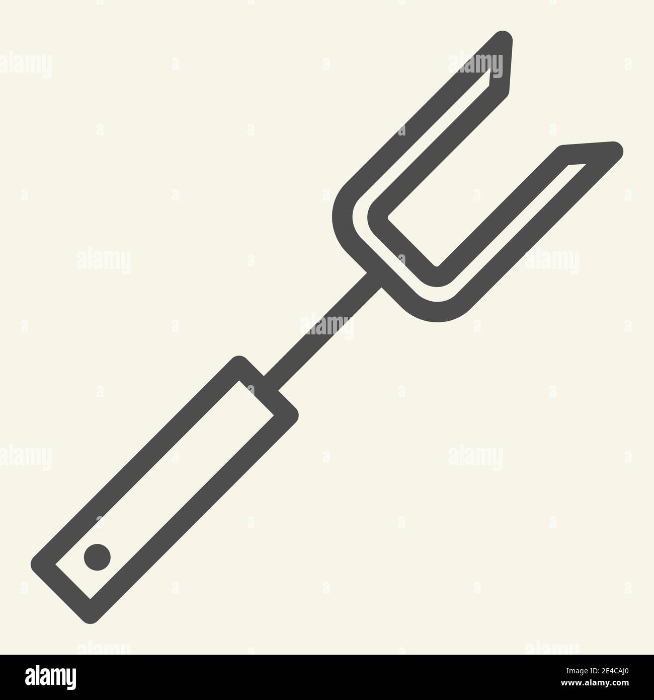 Grill Fork line icon. Barbecue steel fork symbol, outline style ...