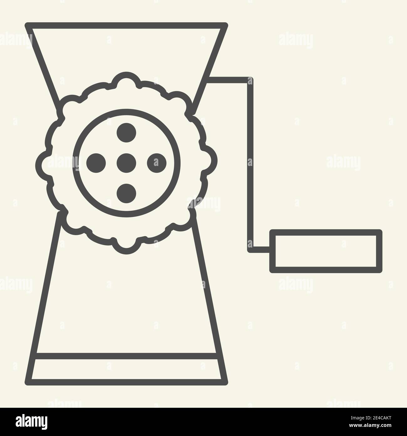 Meat grinder thin line icon. Manual mincer symbol, outline style ...