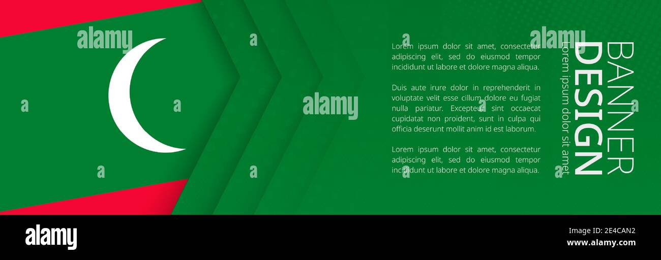 Banner template with flag of Maldives for advertising travel, business ...