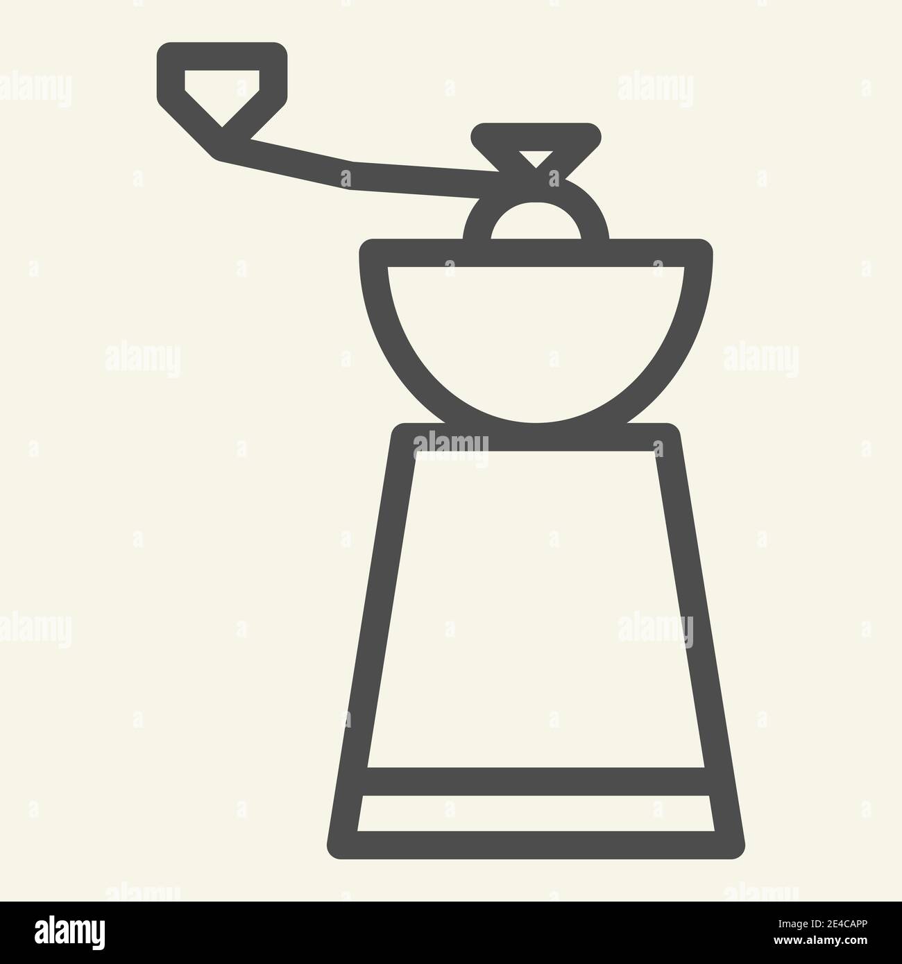 Coffee grinder line icon. Coffee mill symbol, outline style pictogram ...