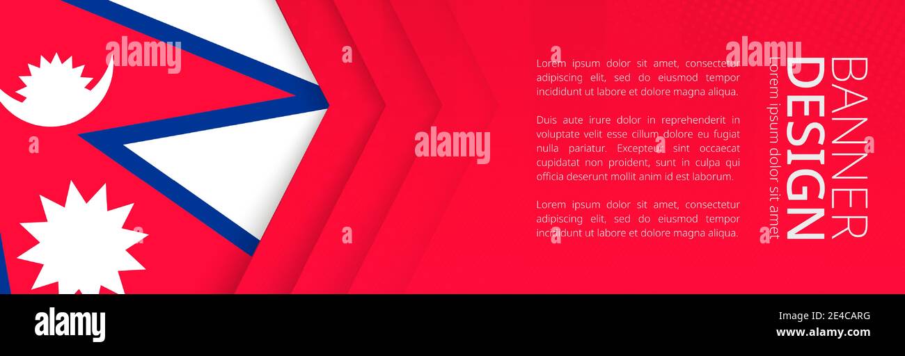Banner template with flag of Nepal for advertising travel, business and ...