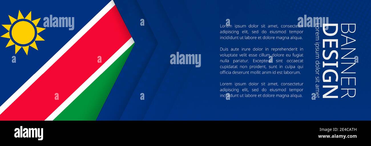 Banner template with flag of Namibia for advertising travel, business ...