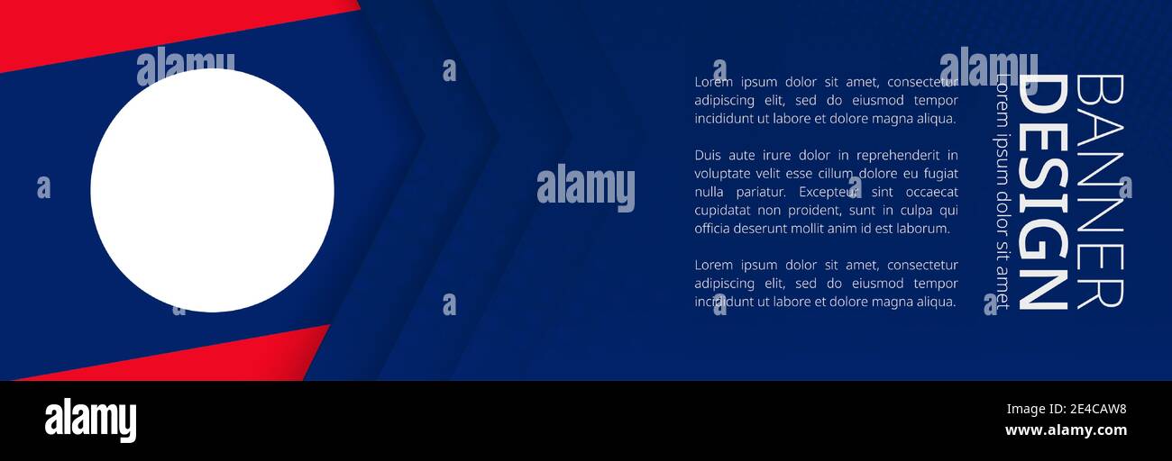 Banner template with flag of Laos for advertising travel, business and ...