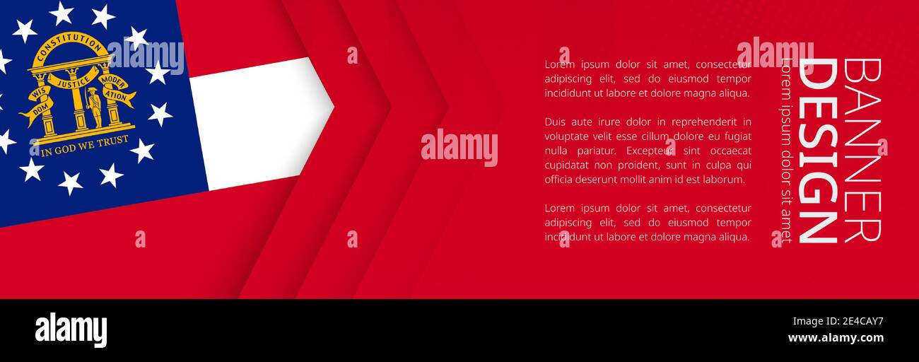 Banner template with flag of U.S. state Georgia for advertising travel ...