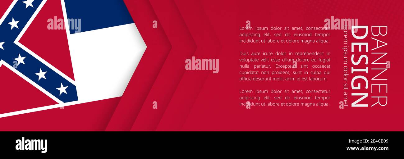 Banner template with flag of U.S. state Mississippi for advertising ...