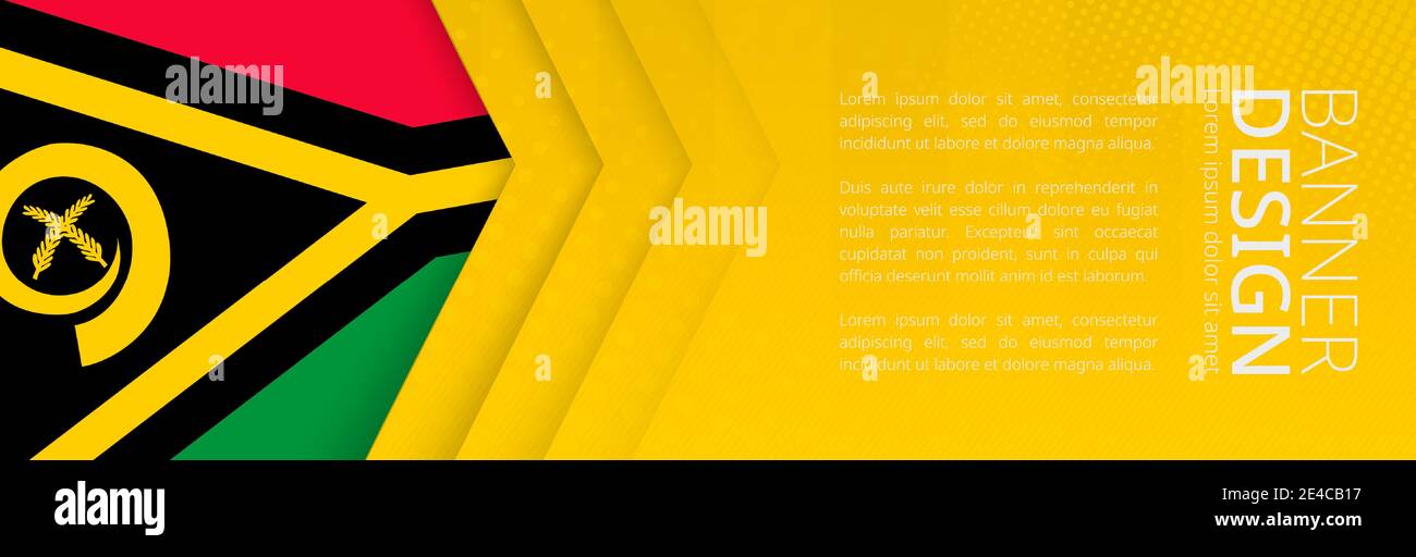 Banner template with flag of Vanuatu for advertising travel, business ...