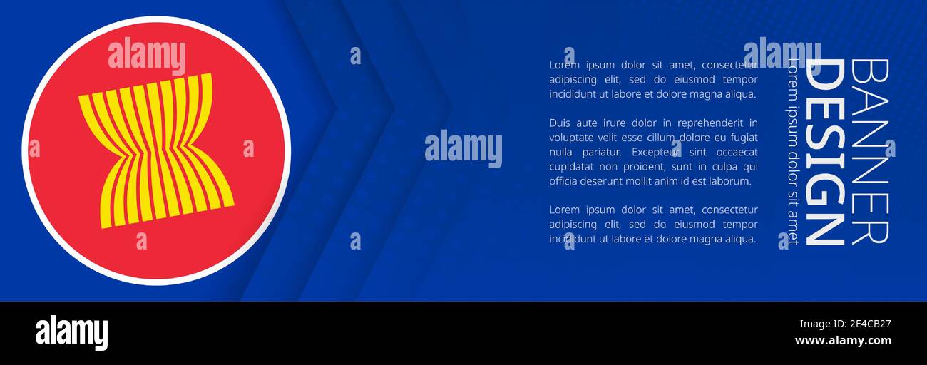 Banner template with flag of ASEAN for advertising travel, business and ...