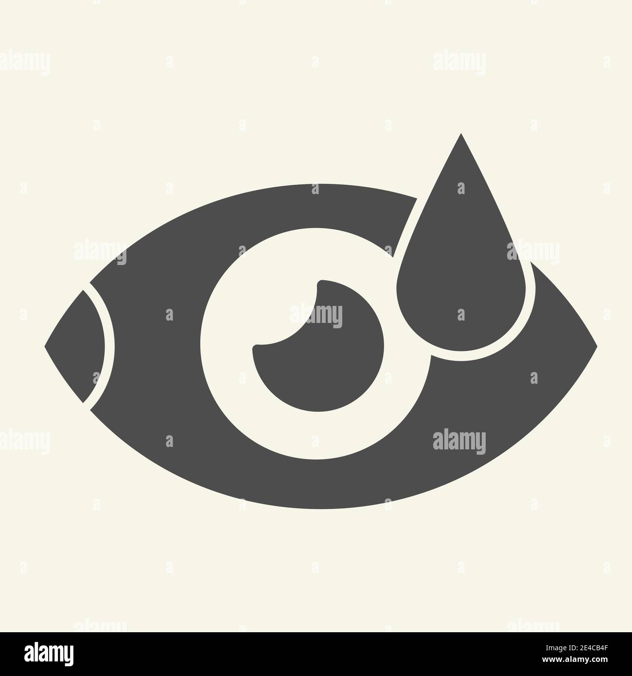 Eye with water drop solid icon. Human vision glyph style pictogram on ...
