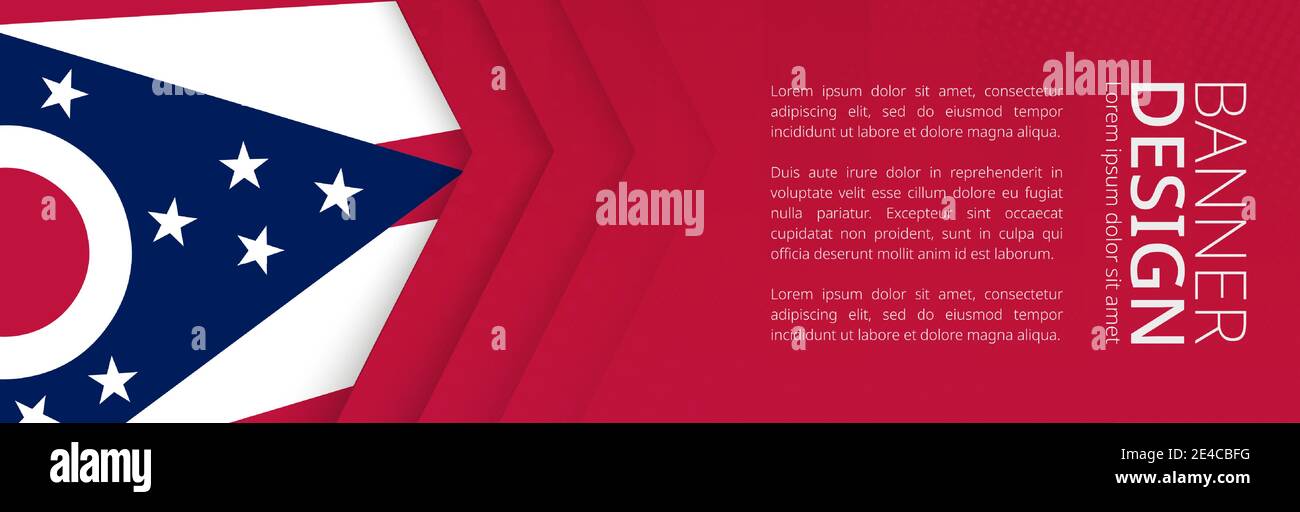 Banner template with flag of U.S. state Ohio for advertising travel ...