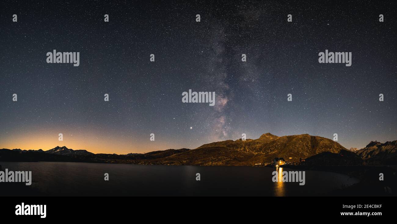 Milky way lake switzerland hi-res stock photography and images - Alamy