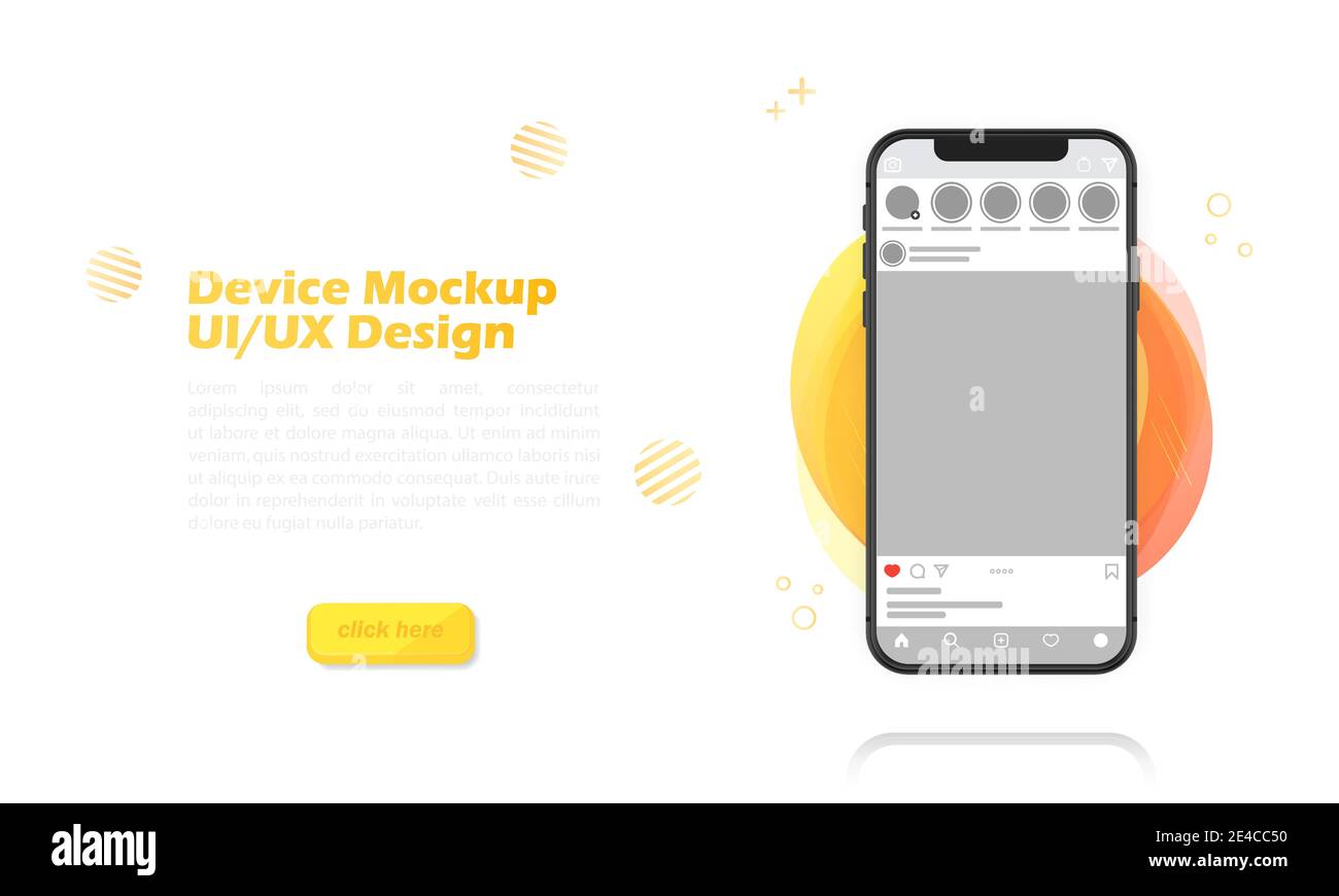 Smartphone blank screen, phone mockup. Template for infographics for presentation UI design ...