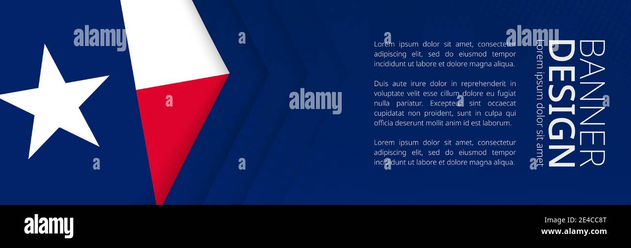 Banner template with flag of U.S. state Texas for advertising travel ...