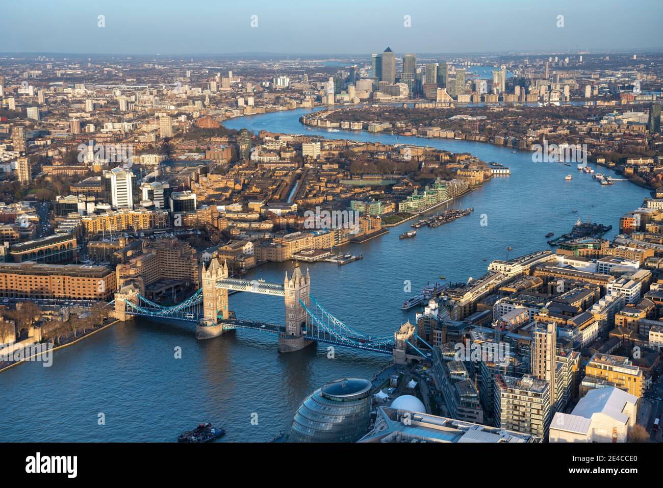 Aerial view of the Tower Bridge in London, the UK Stock Photo - Alamy