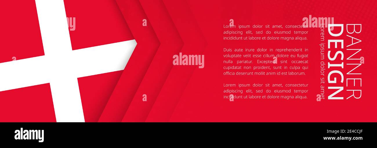 Banner template with flag of Denmark for advertising travel, business ...