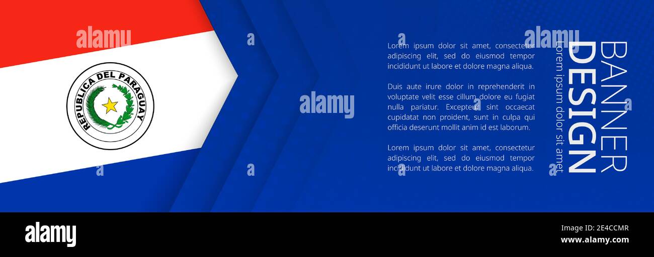 Banner template with flag of Paraguay for advertising travel, business ...