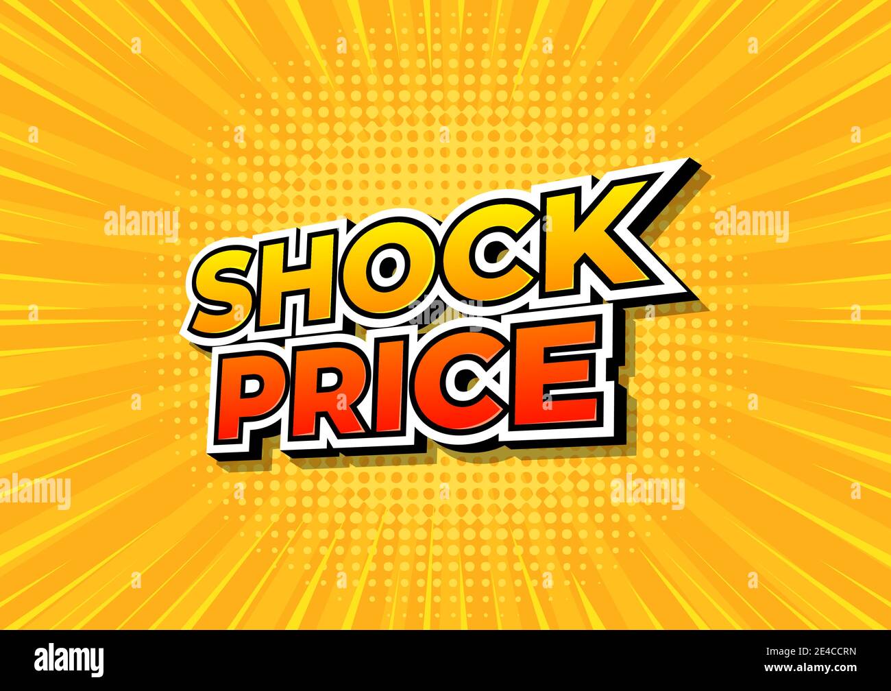 Shock price on yellow comics background. Shock price design template ...