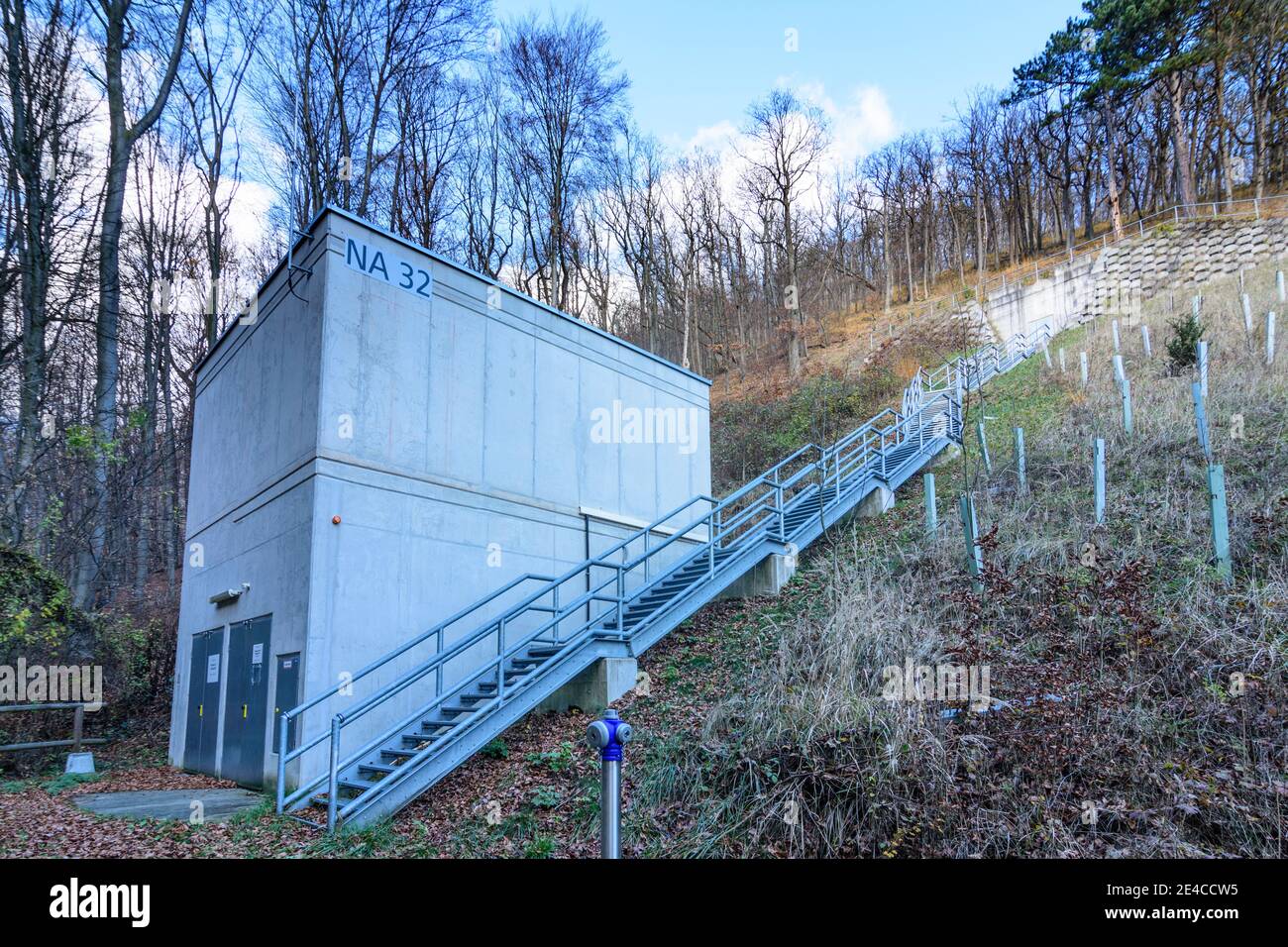 Emergency exit waldandacht of railway tunnel wienerwaldtunnel in 14 ...