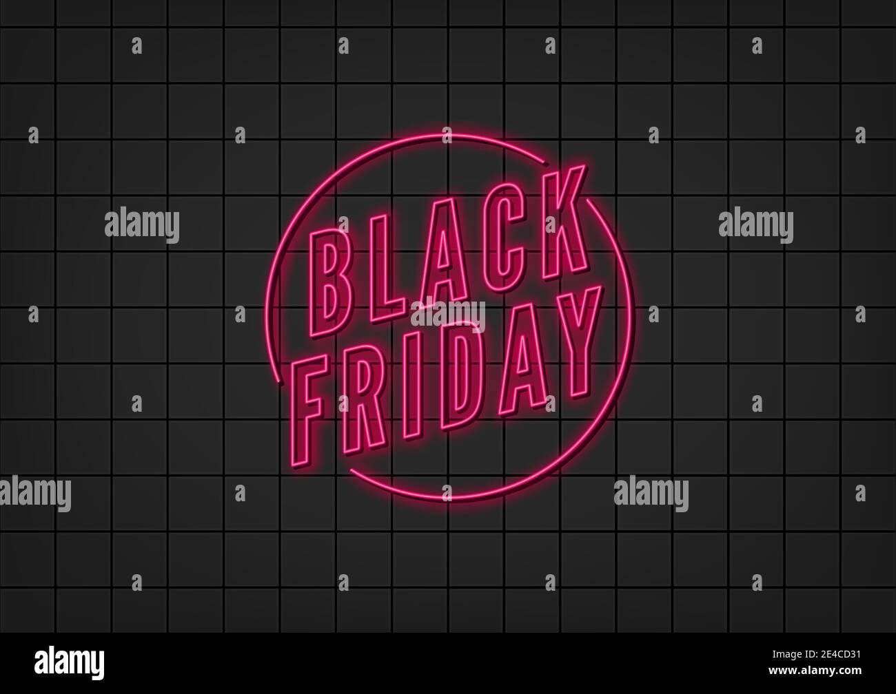 Black Friday neon sign on black tiles background. Concept of ...