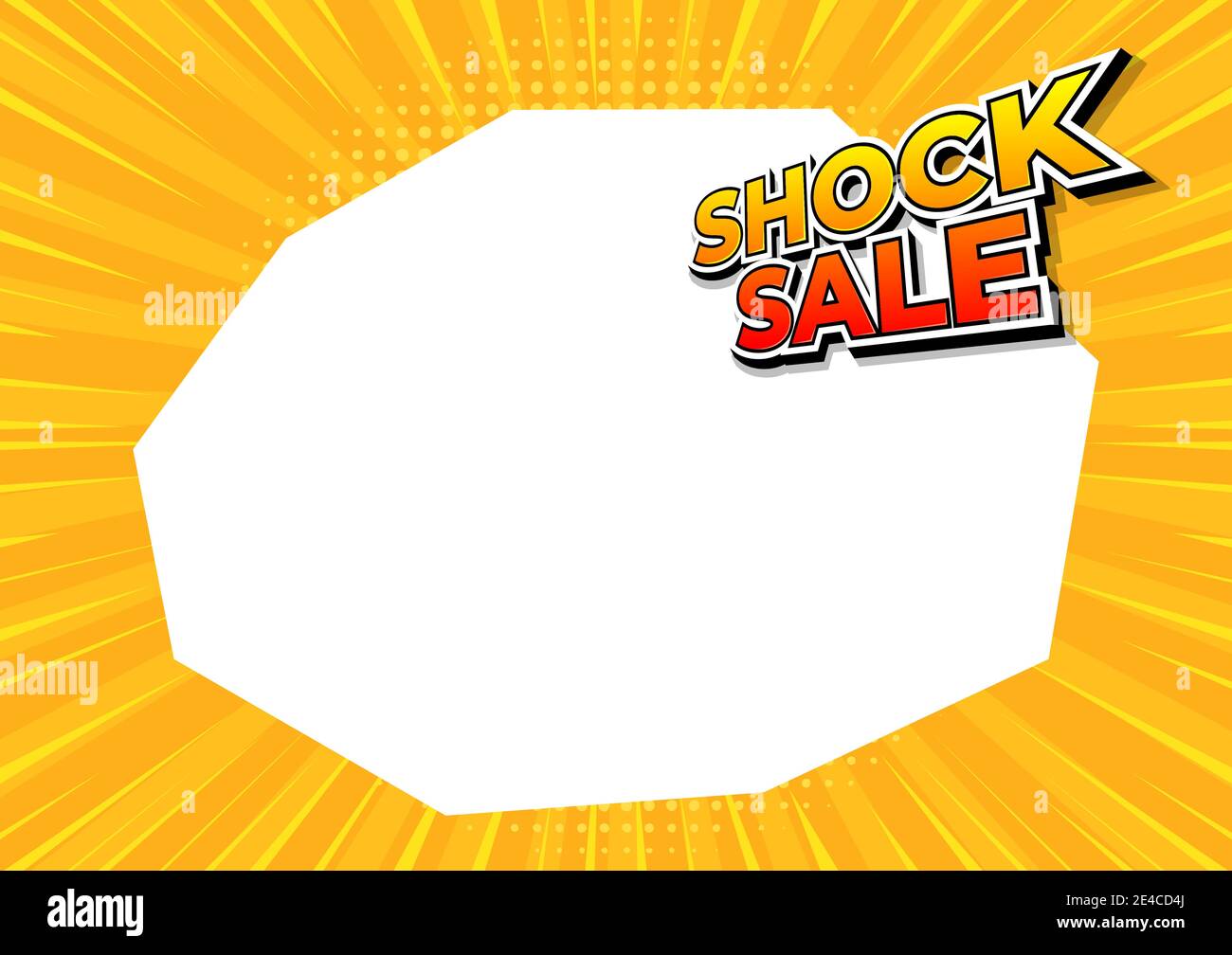 Shock sale on yellow comics background banner. Shock sale design ...