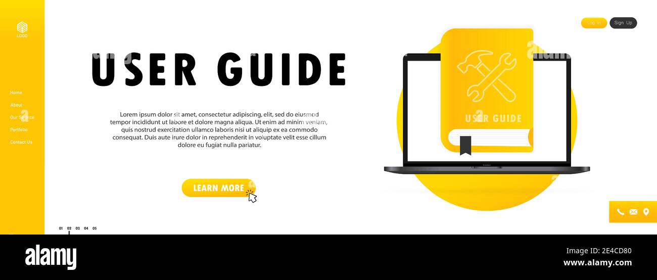 Concept User Guide FAQ book for web page, banner, social media. User ...
