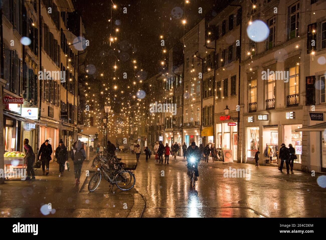 Pre-Christmas Solothurn with snowfall Stock Photo - Alamy