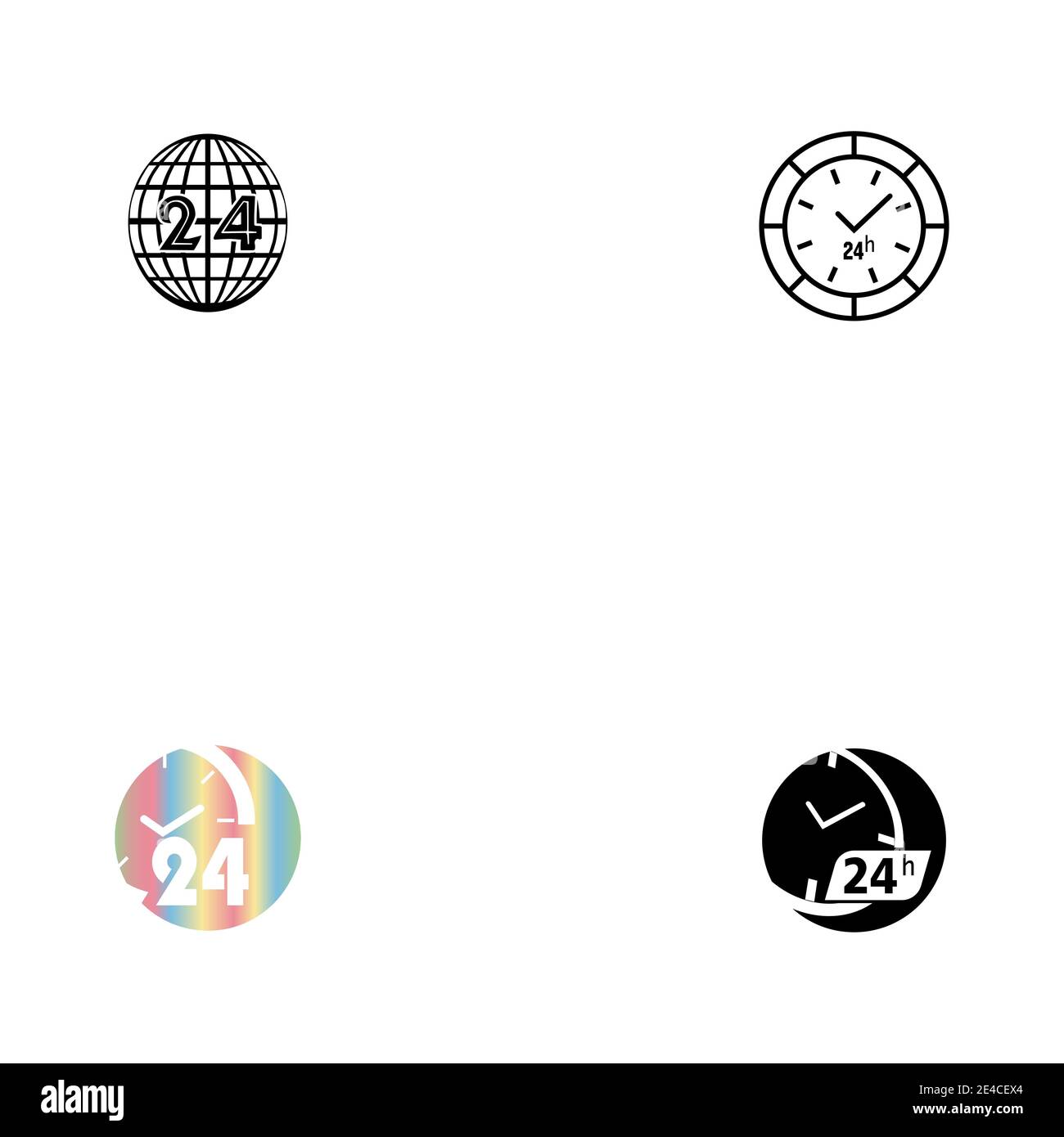 Set 24 Hour icon vector illustration design template Stock Vector Image ...