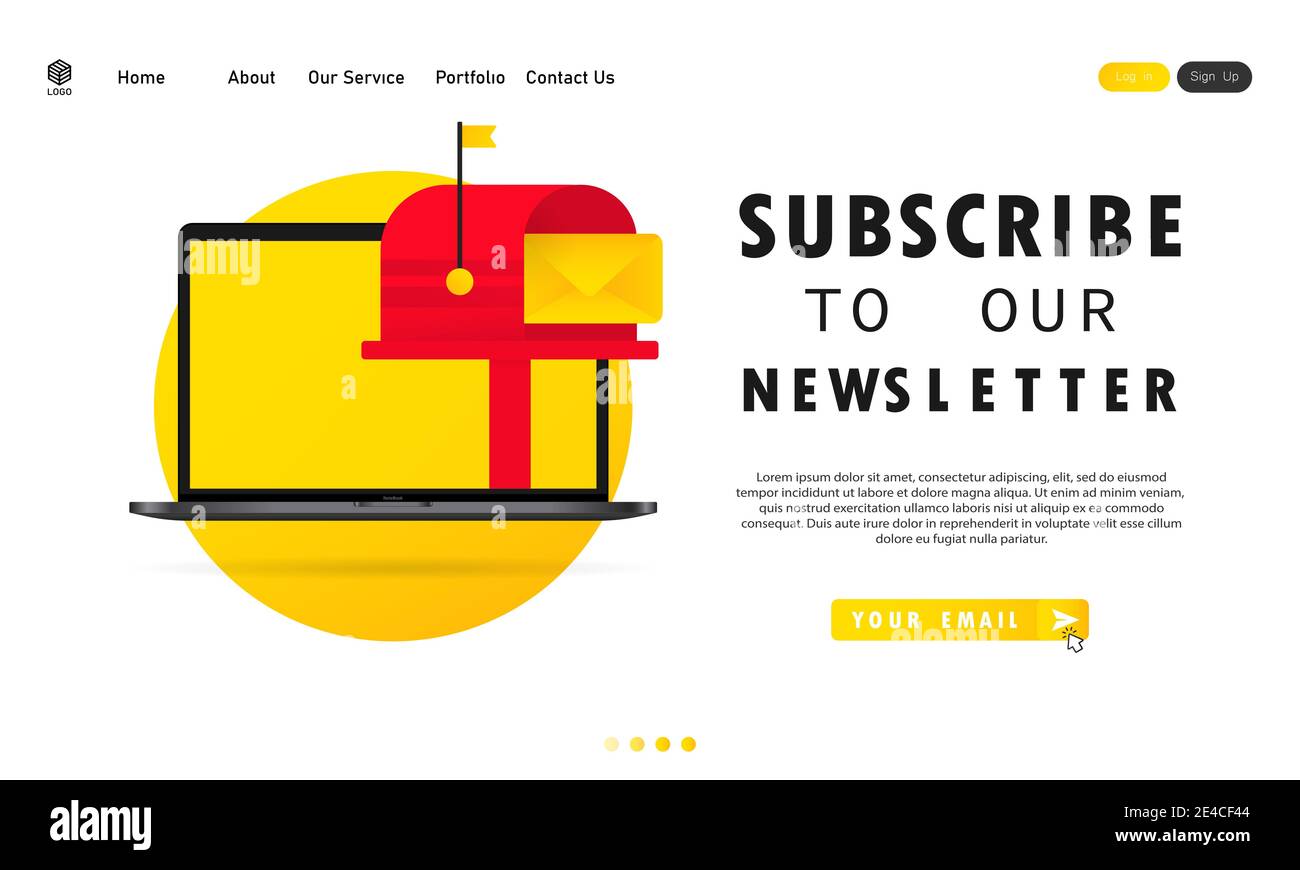 Subscribe to our newsletter banner. With text box and subscribe button ...