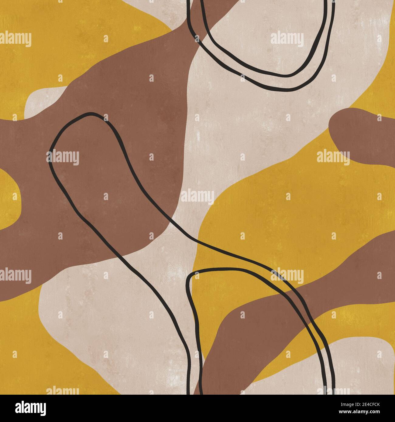 Seamless organic rounded curvy shapes naive design Stock Photo - Alamy