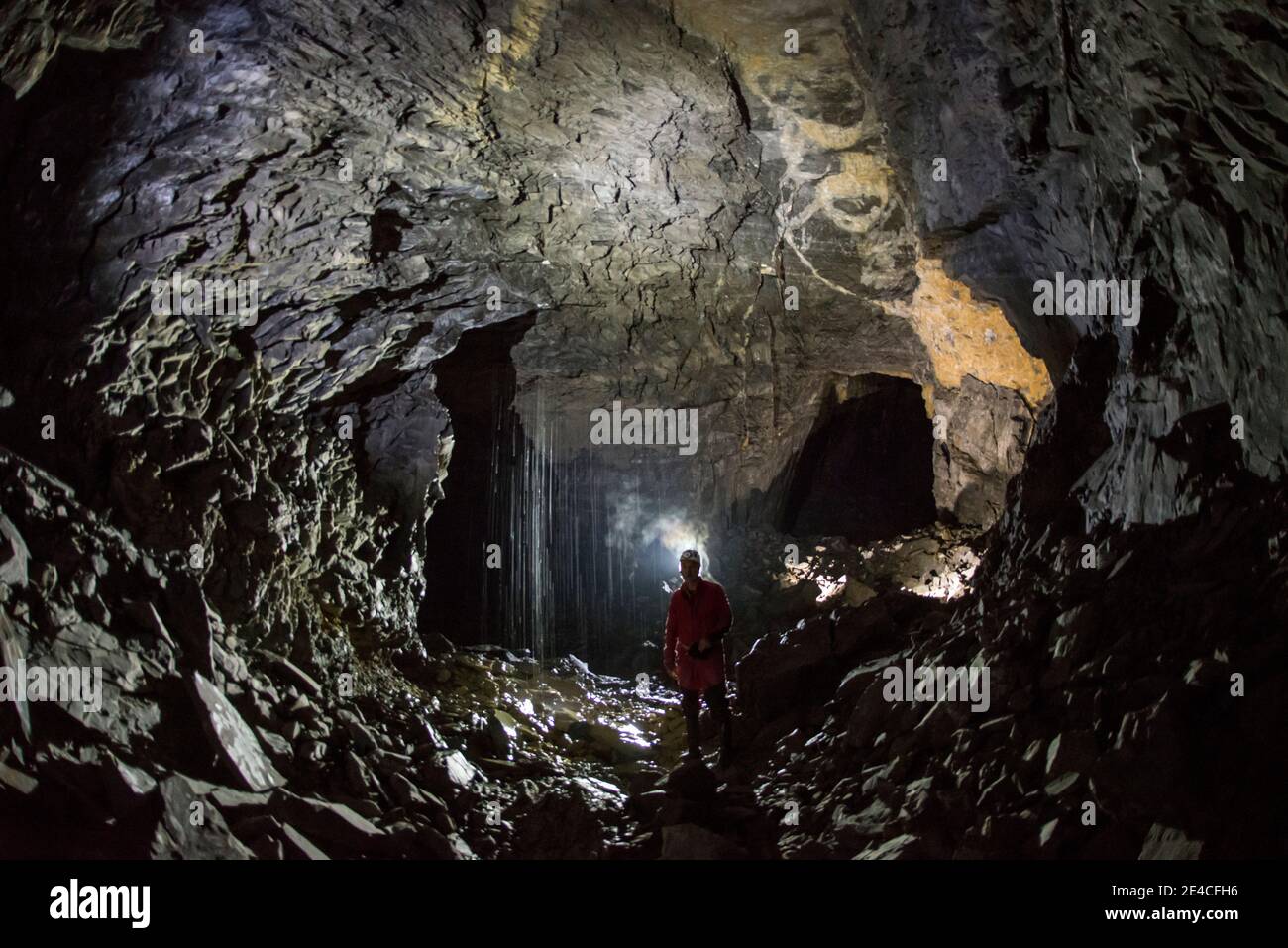 Calcite mine, underground mining Stock Photo - Alamy