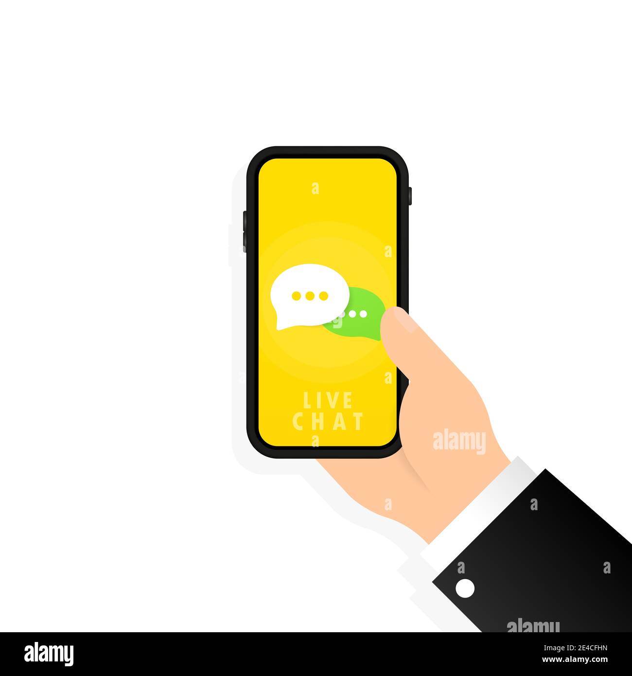 Live chat in phone. Message icon in flat design in smartphone ...