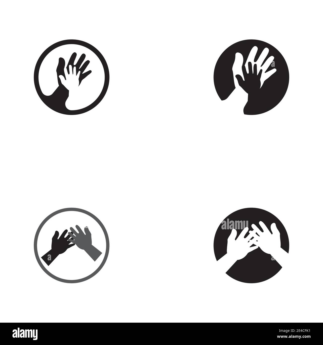 Set hand wave logo hi-res stock photography and images - Alamy