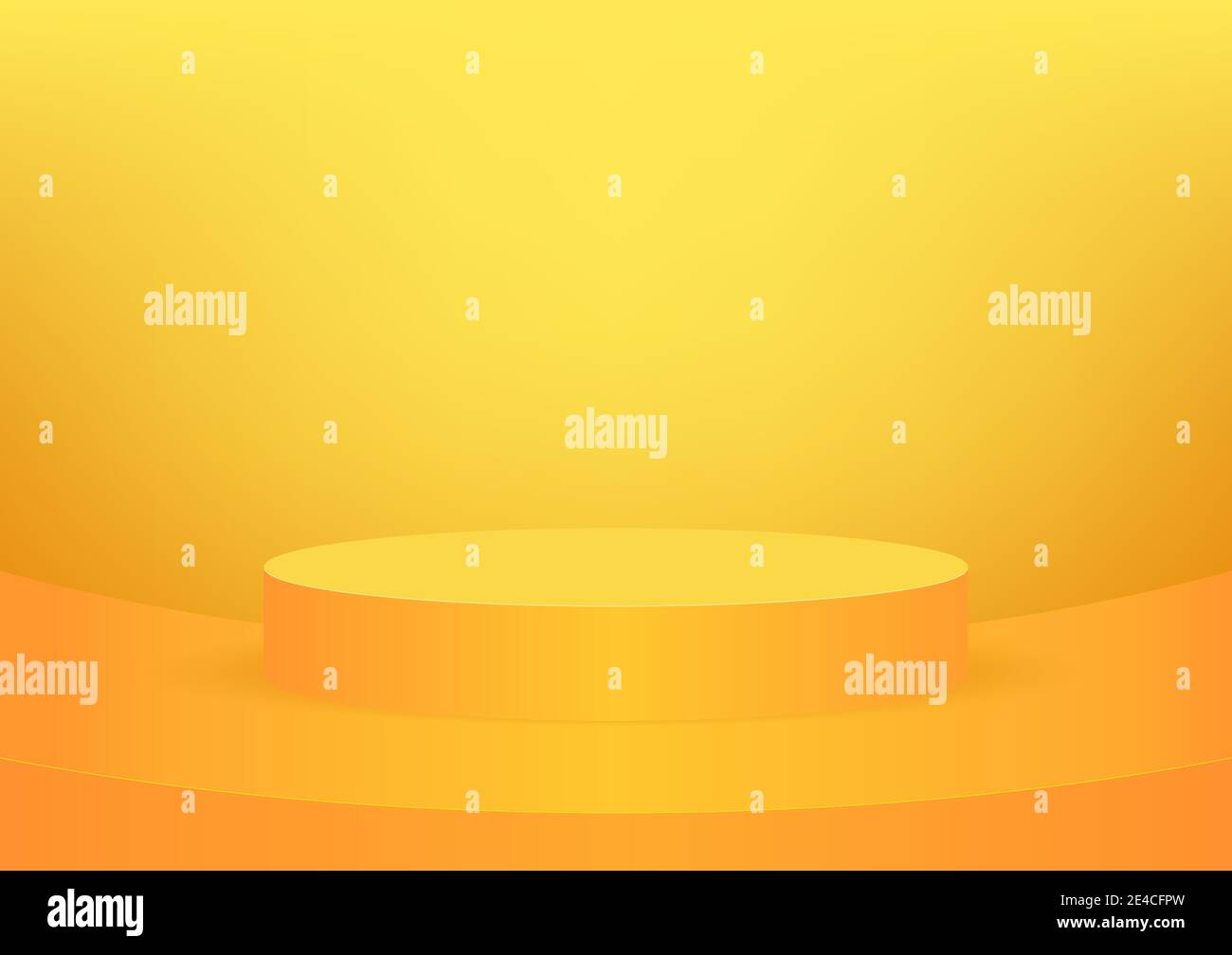 Empty podium studio orange background for product display with copy ...