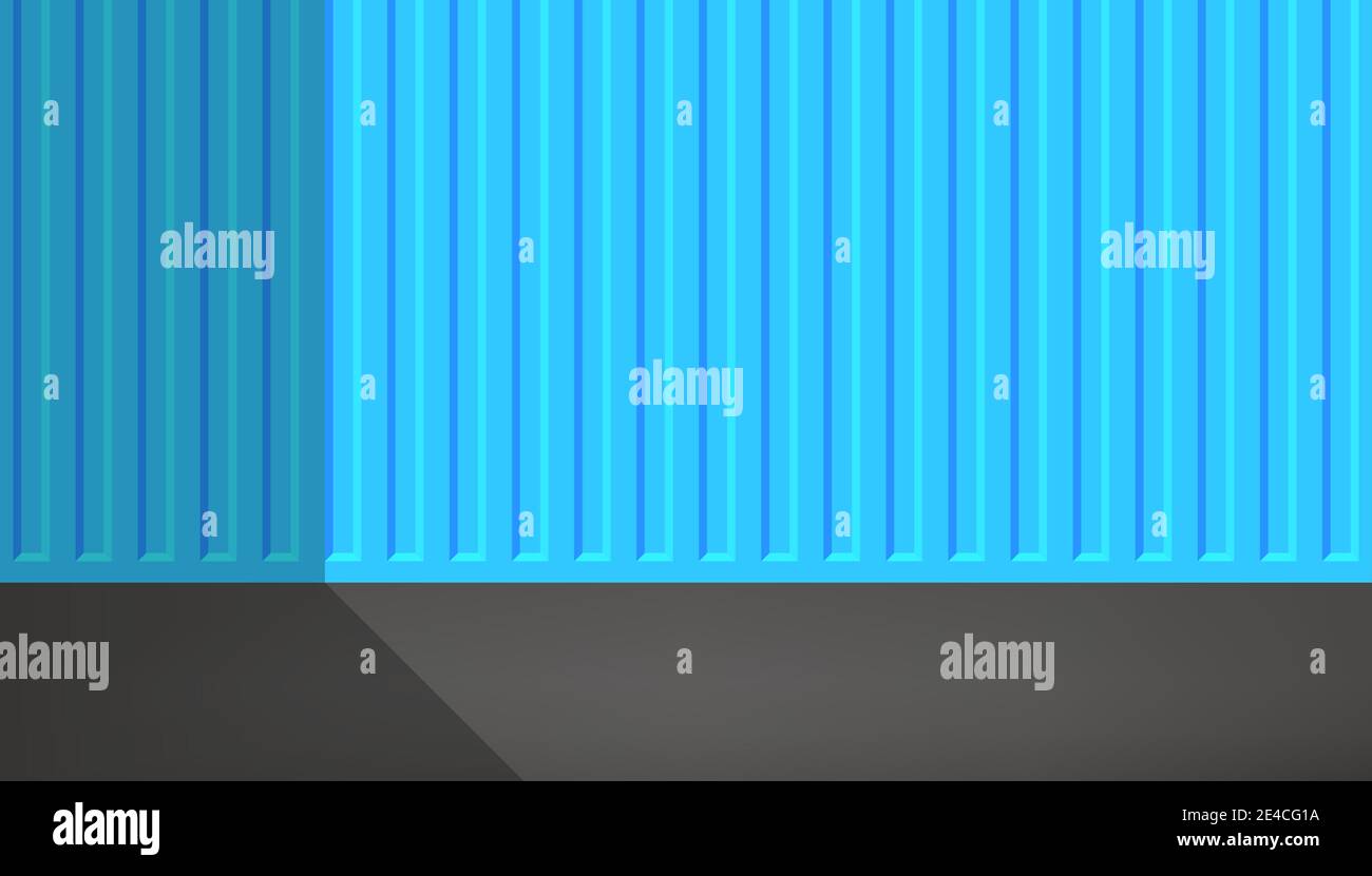 Blue cargo container with shadow background, product display with copy ...